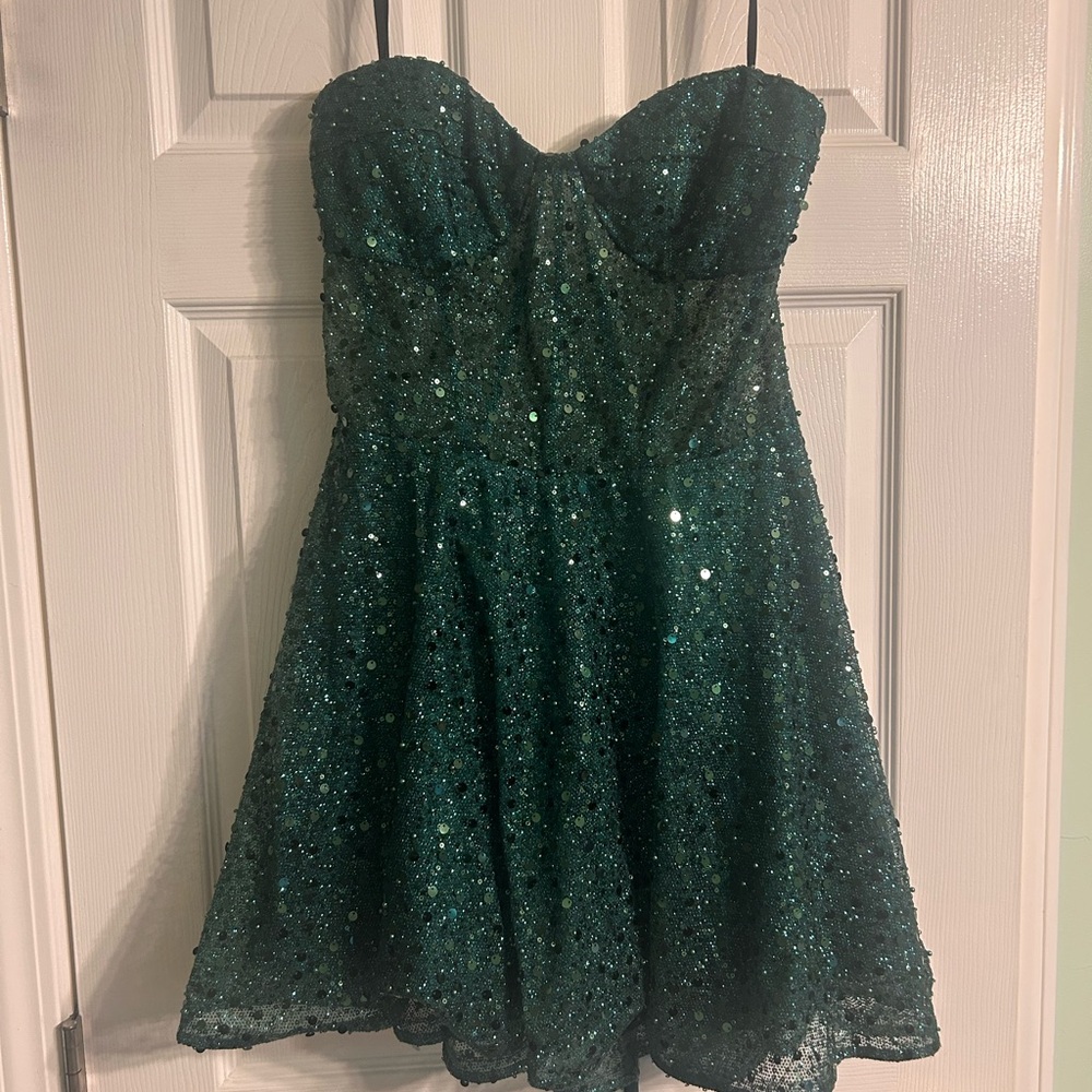 Alyce Paris Green Sequin Prom Dress - Gem